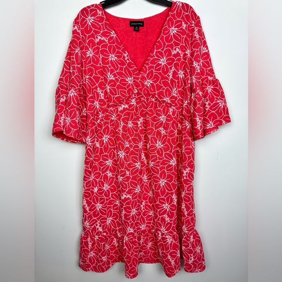 Chloe+Rene | Dresses | Chloe Rene Red Fit And Flare Red Dress With ...